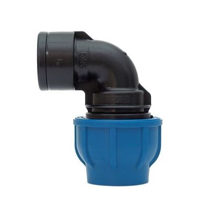 PE klemkoppeling knie bi.dr. PN16 - BLULINE PLUS Drinkwater PE klemkopp